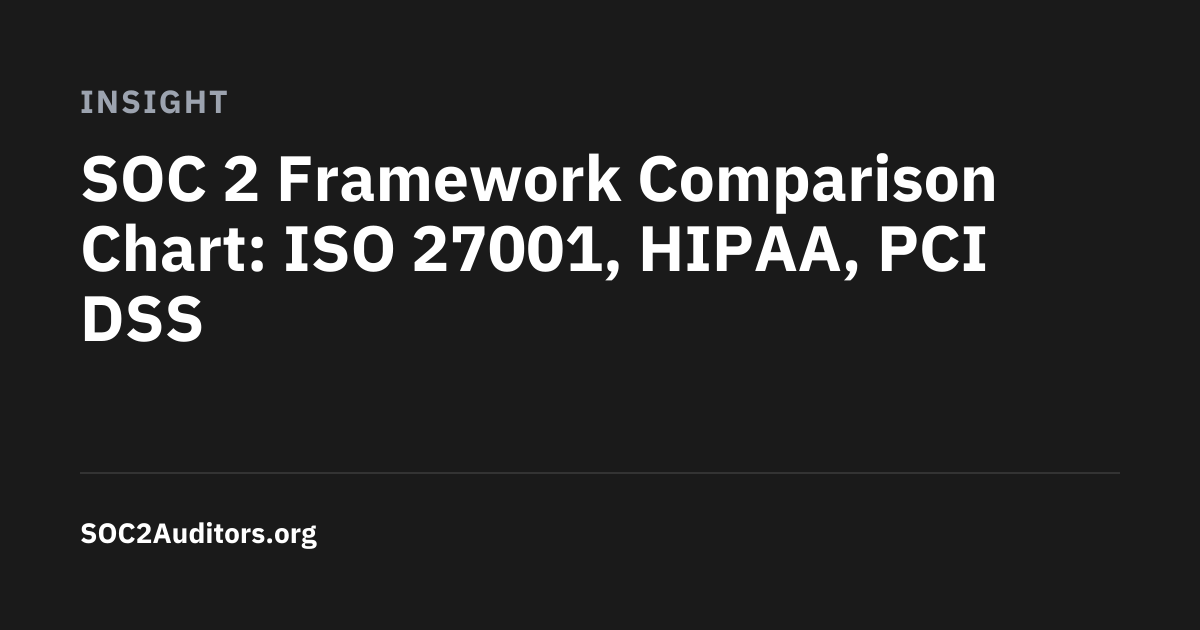 A Pragmatic SOC 2 Compliance Framework Comparison Chart for Audits