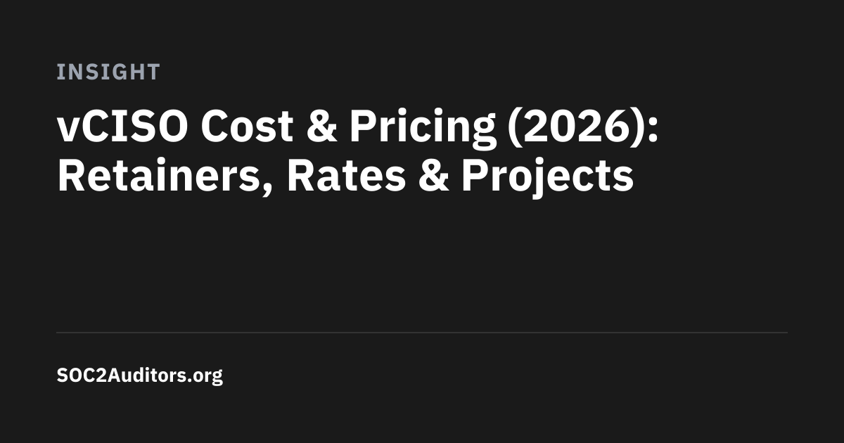 vCISO Cost and Pricing Index (2026): Retainers, Hourly Rates, Projects